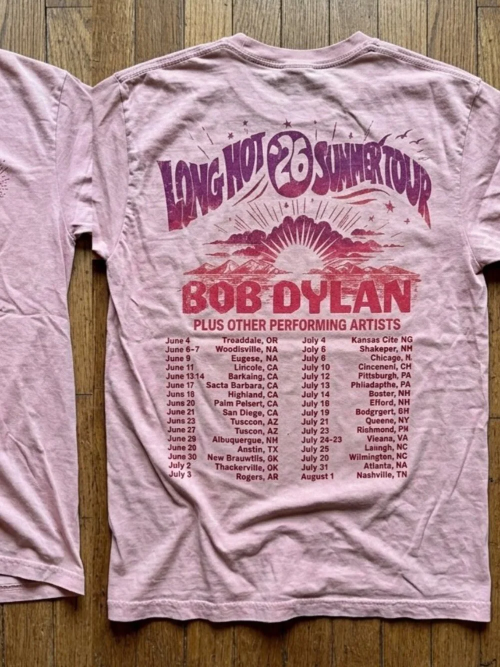 Gildan | Shirts | Bob Dylan Summer Tour 226 Vintage Concert Tee Pink ...